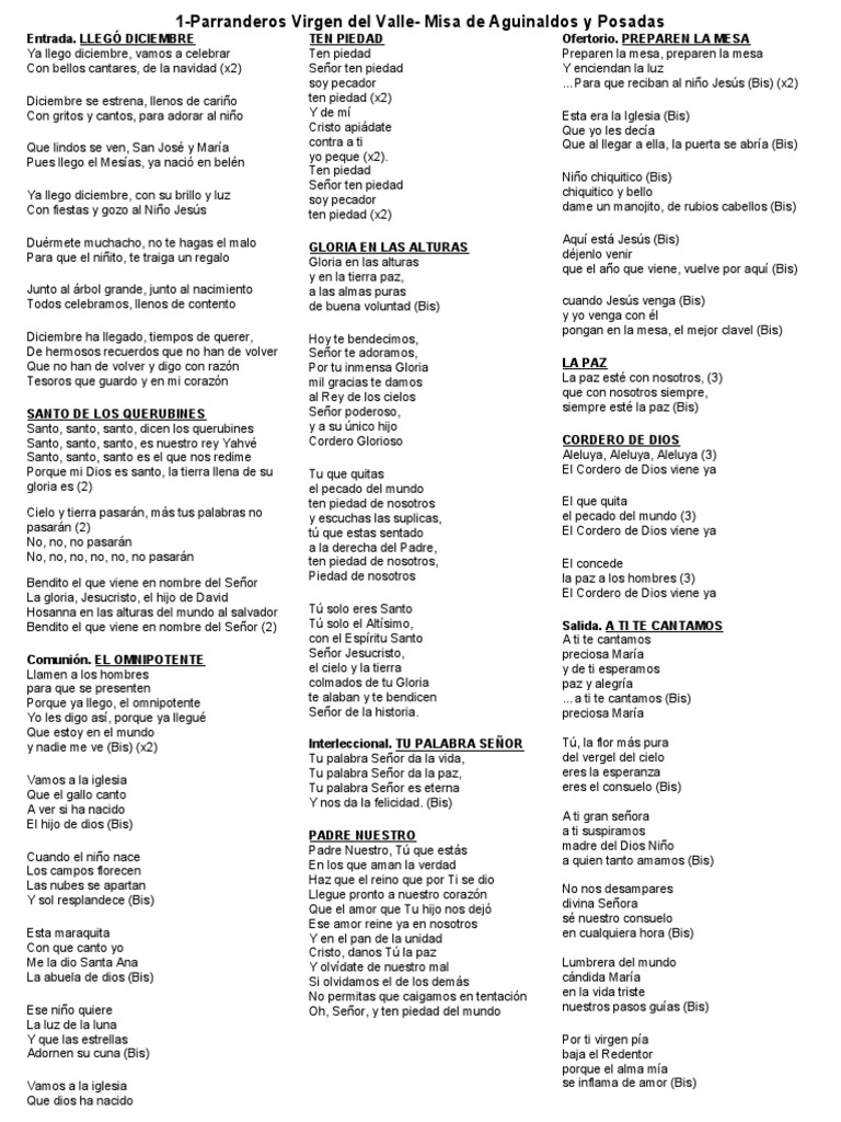Misa de Aguinaldos y Posadas | PDF | María, madre de Jesús | orador del ...