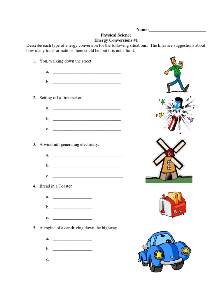 Energy Conversions Practice | PDF