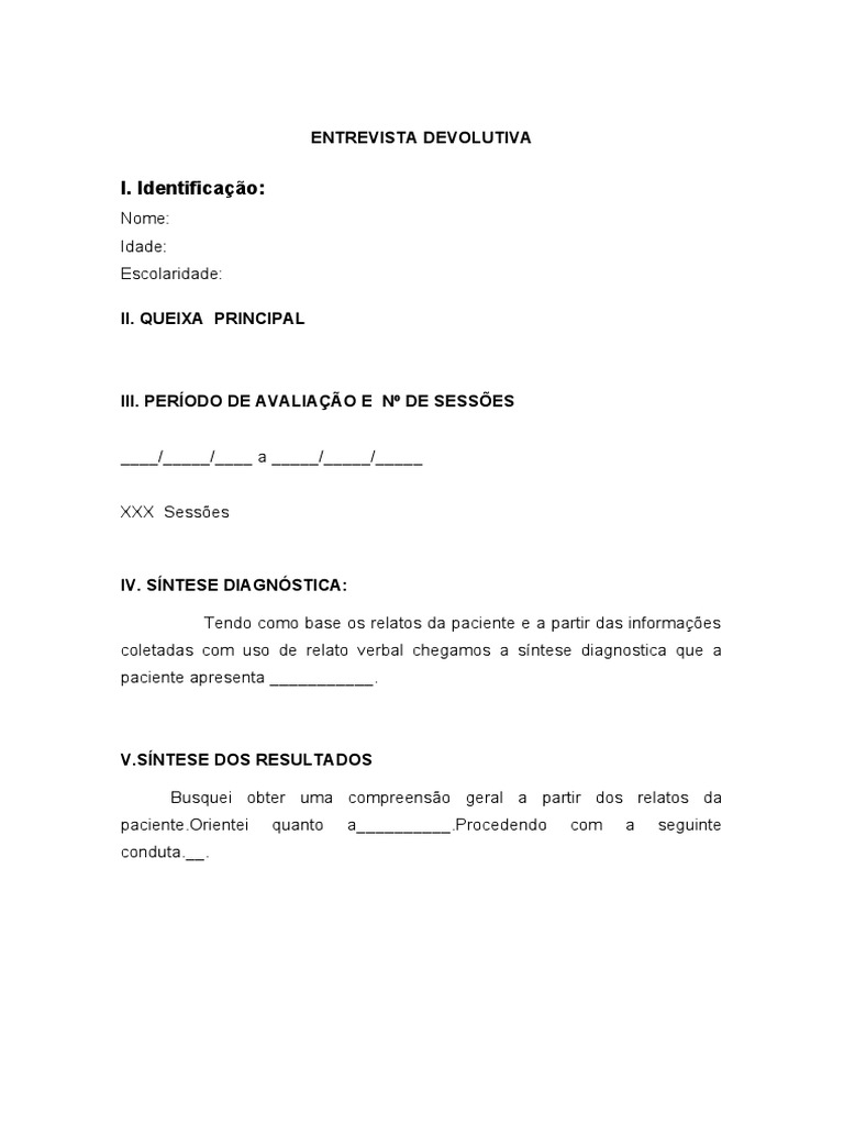 Entrevista Devolutiva | PDF | Carreira e Crescimento | Autoajuda