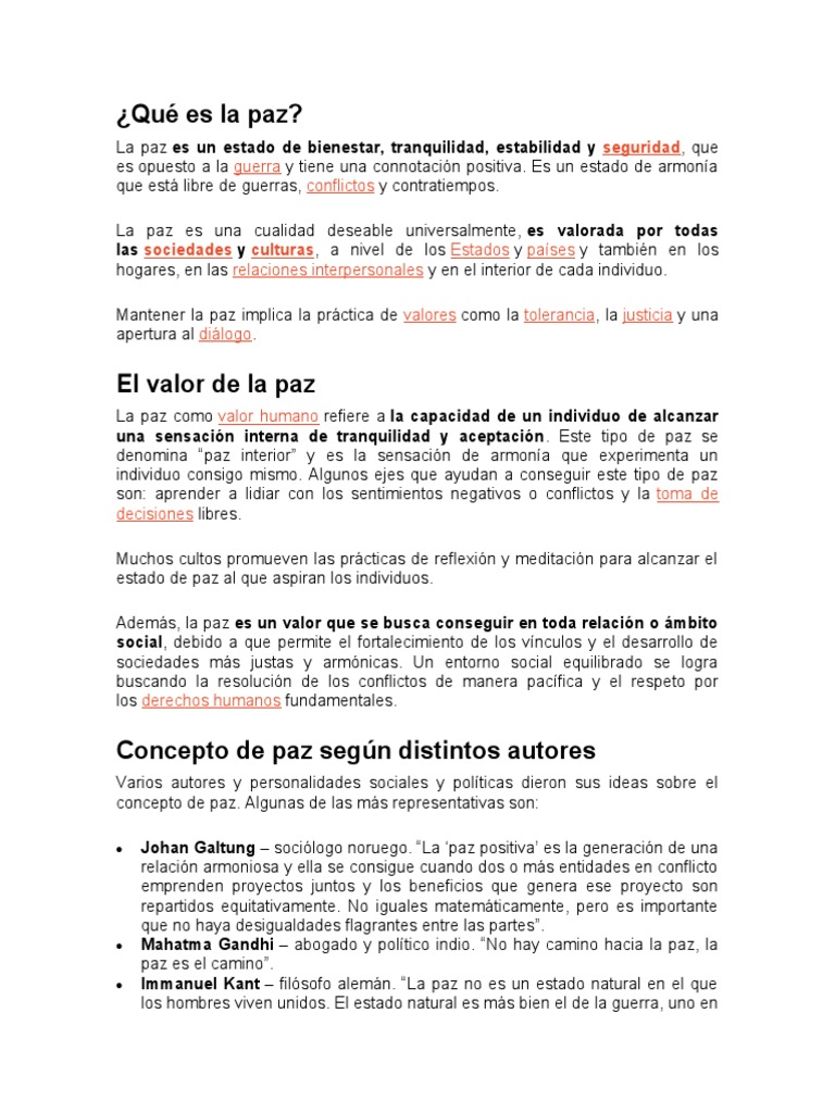 Qué Es La Paz | PDF