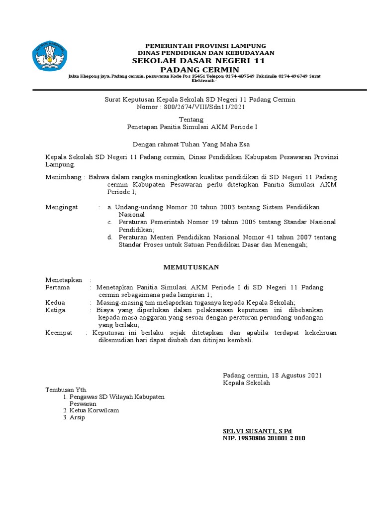 Panitia Simulasi Akm 21-22 | PDF