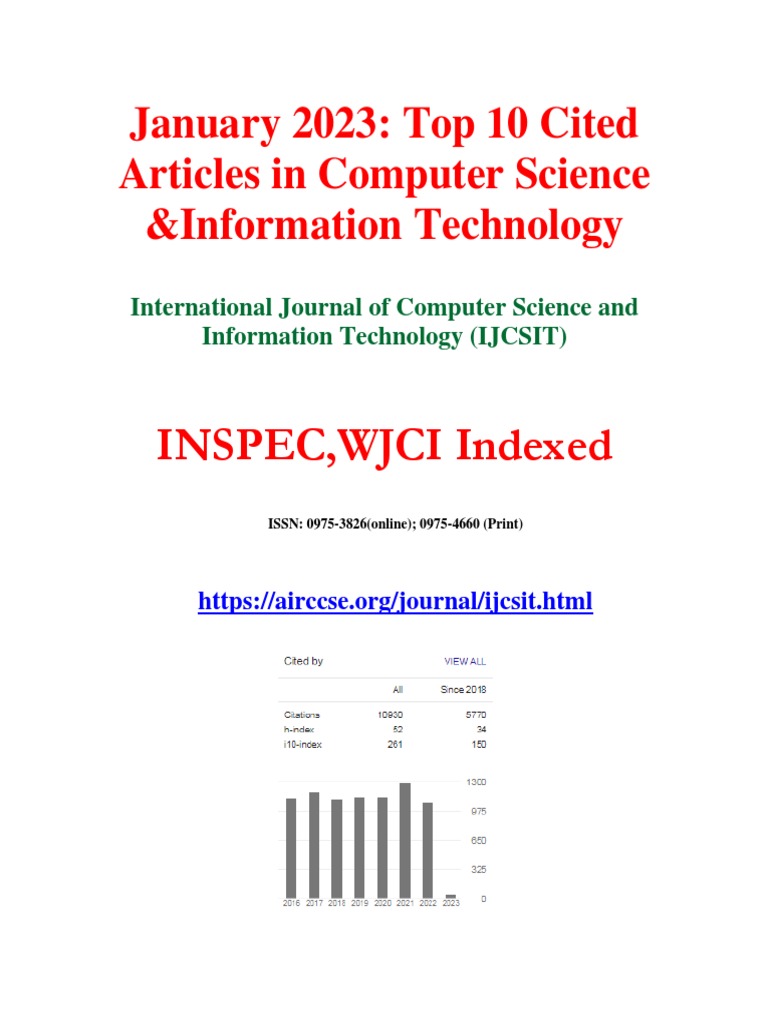 January 2023: Top 10 Cited Articles in Computer Science & Information ...