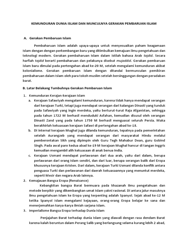 Gerakan Pembaruan Islam | PDF