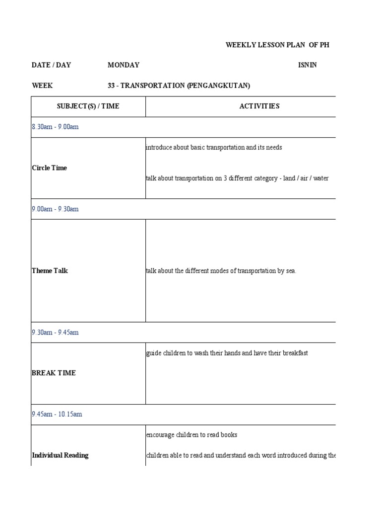 Krista Lesson Plan PH - Week33 | PDF | Phonics | Cognitive Science