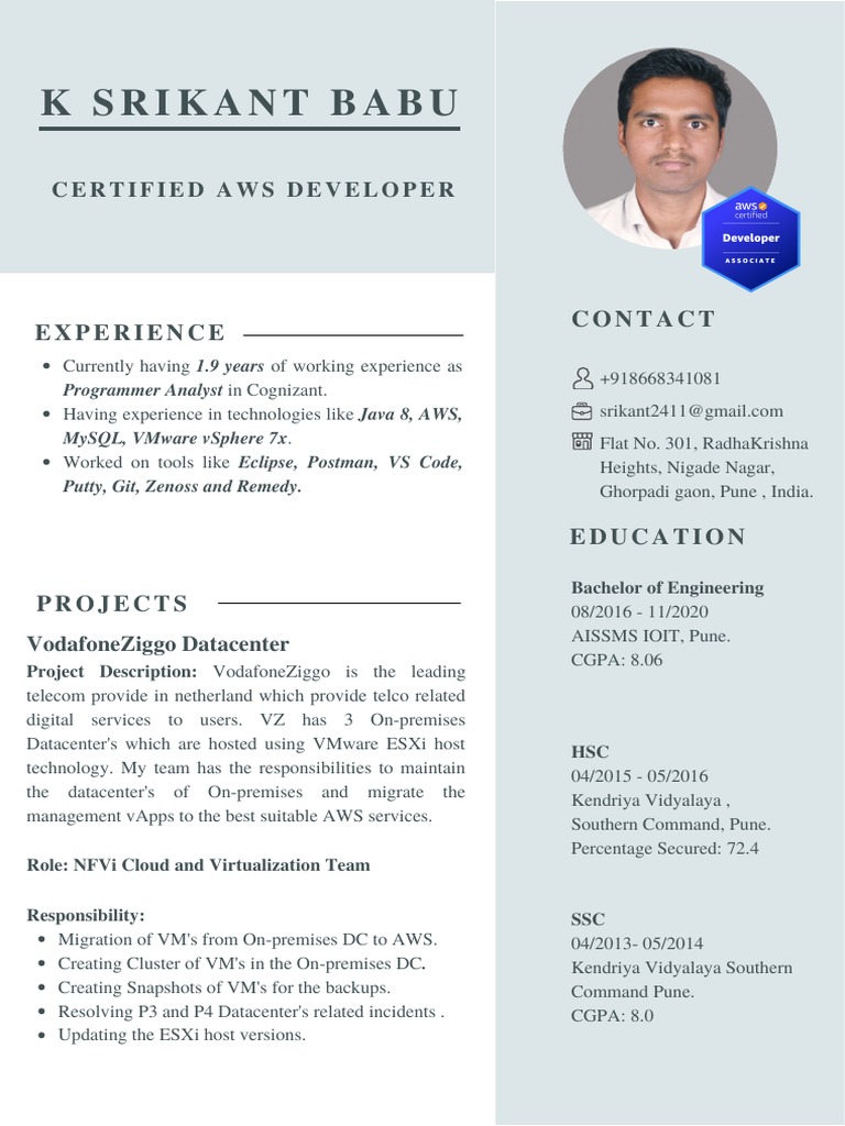 AWS Resume | PDF | Cloud Computing | Amazon Web Services