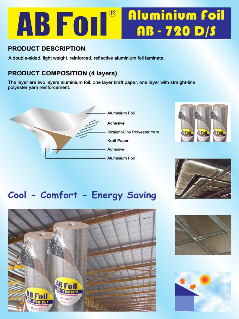 AB Foil 720 DS | PDF | Building Insulation | Aluminium Foil