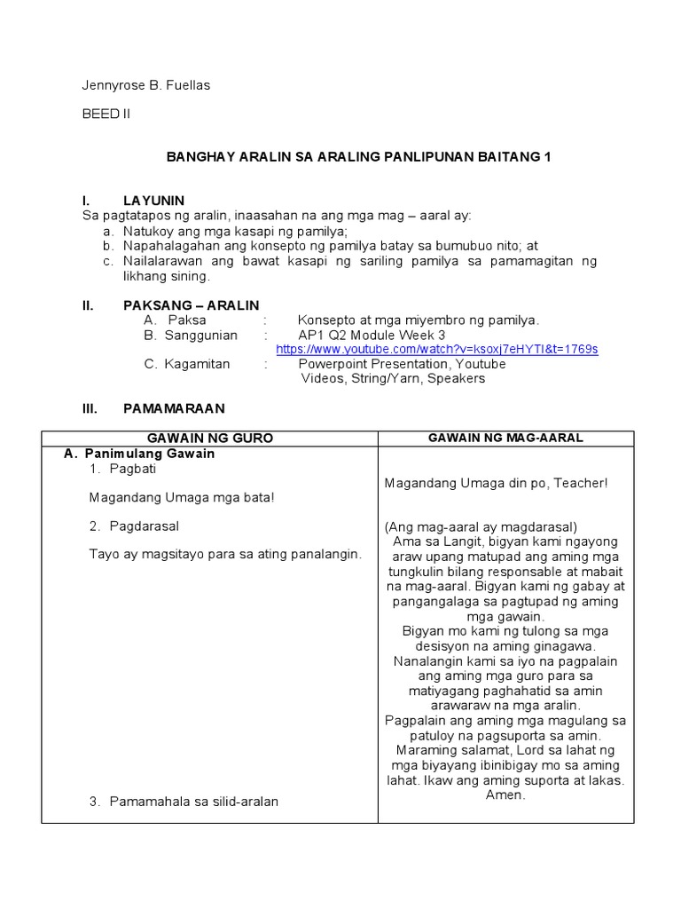 Banghay Aralin Sa Araling Panlipunan 1 | PDF Banghay Aralin Sa Araling Panlipunan 1 | PDF