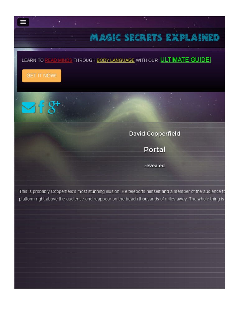 Portal | Download Free PDF | Magic (Illusion) | Circus Skills