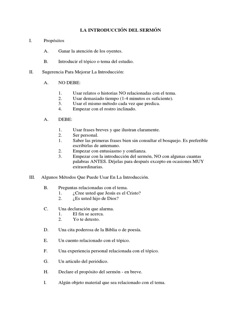 5 La Introduccion y La Conclusion Del Sermon | PDF | Sermón | Jesús