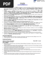 Sap Ewm Functional Consultant Resume | PDF | Warehouse | Sap Se