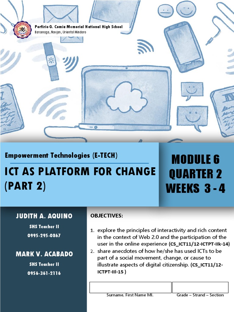 ETECH Module 6 Q2 Weeks 3 4 | PDF | Educational Technology | Information And Communications ...