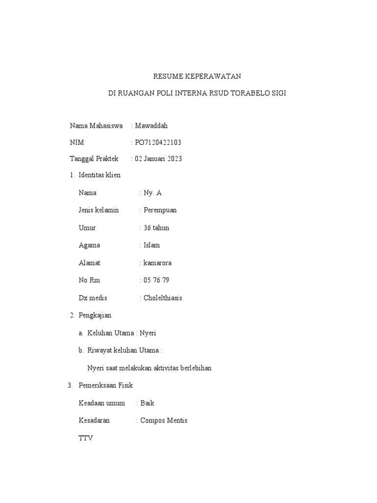 Resume Keperawatan Nyeri Akut Poli Interna | PDF