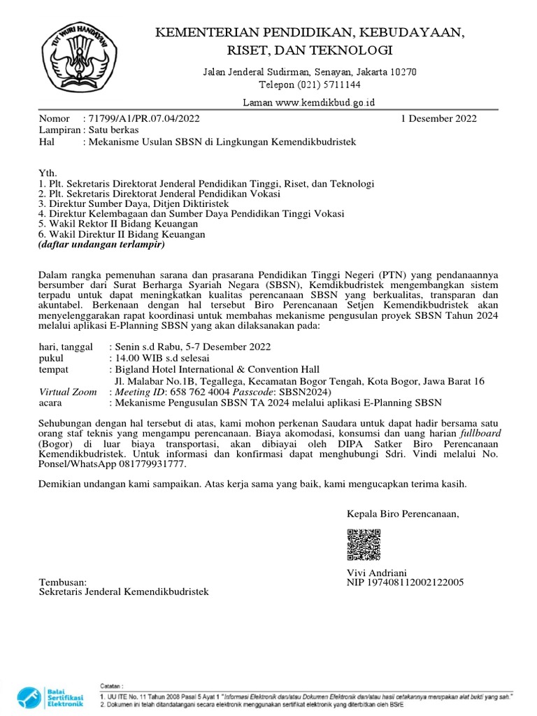 Mekanisme Usulan SBSN 2024 Kemdikbudristek | PDF