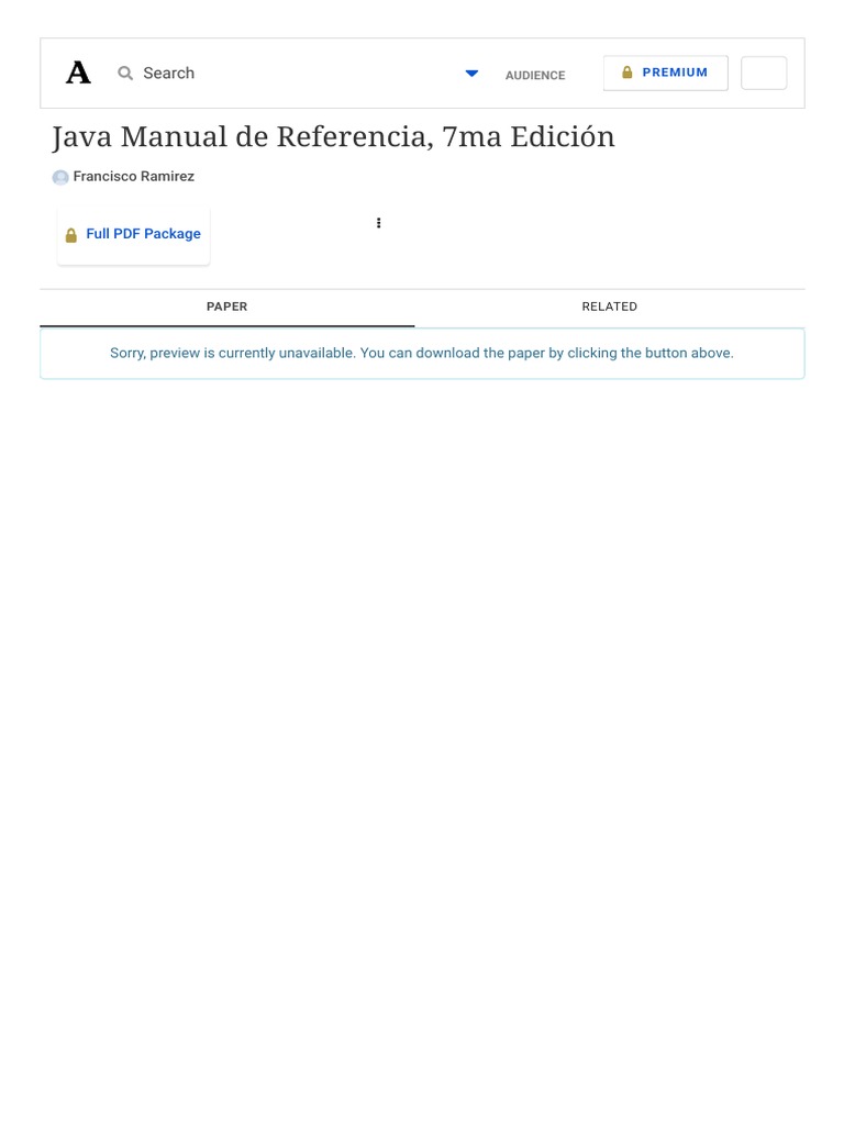 (PDF) Java Manual de Referencia, 7ma Edición - Francisco Ramirez ...