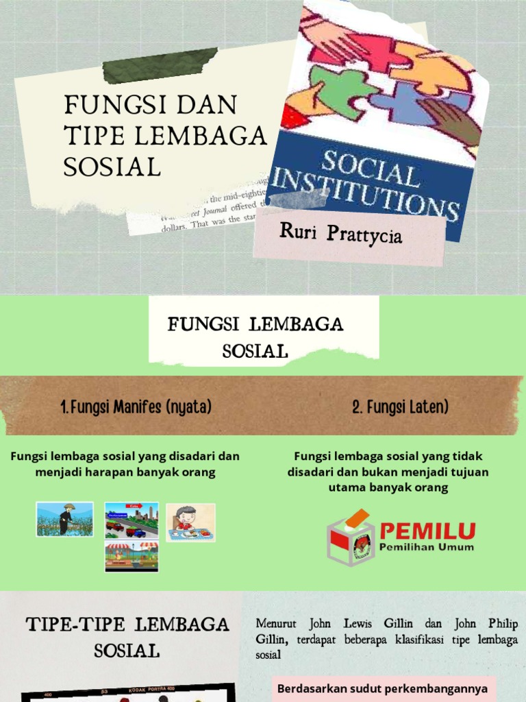Fungsi, Tipe Dan Jenis Lembaga Sosial | PDF