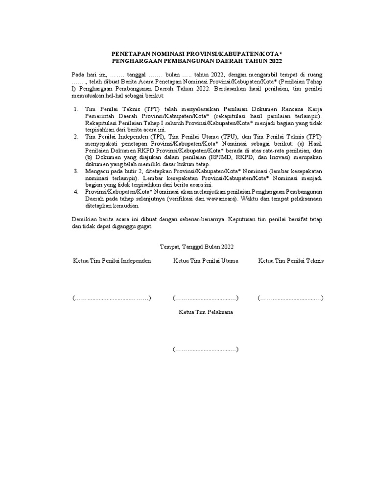 Template Berita Acara | PDF