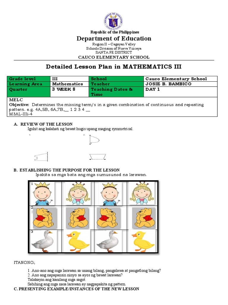DLP Math 3 q3 Week 8 | PDF