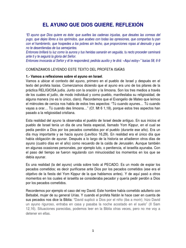 El Verdadero Ayuno que Agrada a Dios | PDF | Rápido | Oración