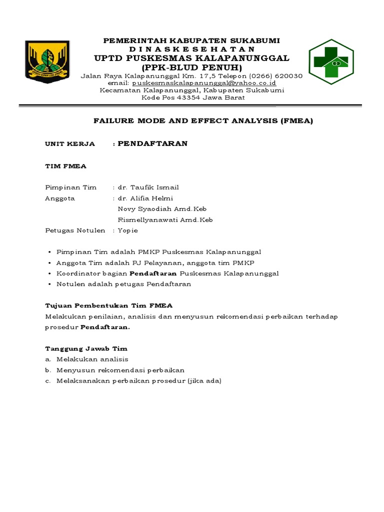 Laporan FMEA 2019 | PDF