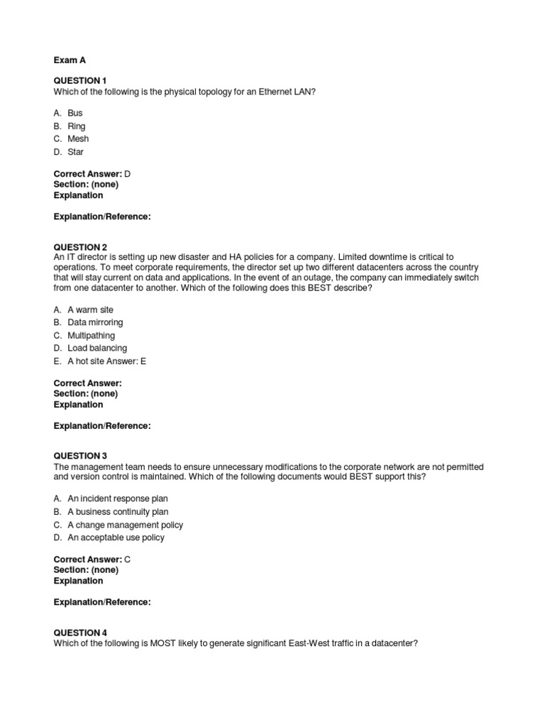 N10-008 Exams | PDF | Computer Network | Network Switch