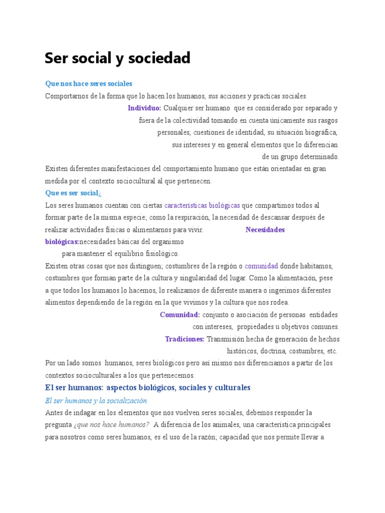 Ser Social y Sociedad | PDF | Sociedad | Aprendizaje