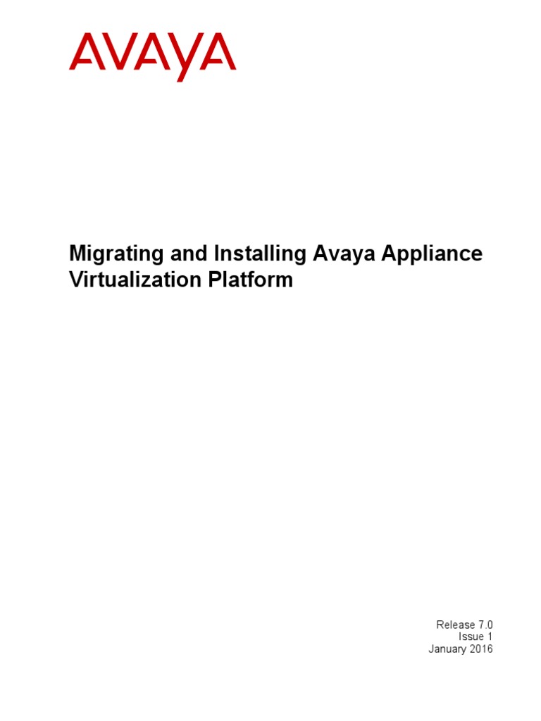 Migrating and Installing Avaya Appliance Virtualization Platform | PDF | Network Interface ...