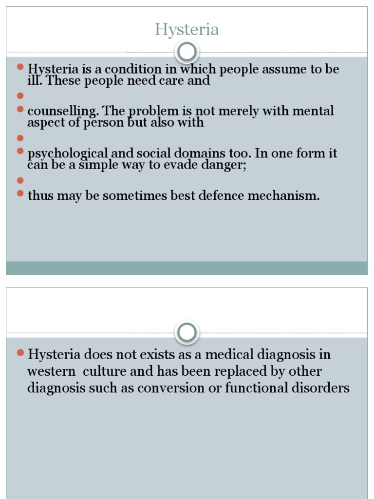 Hysteria | PDF | Hysteria | Mental Disorder