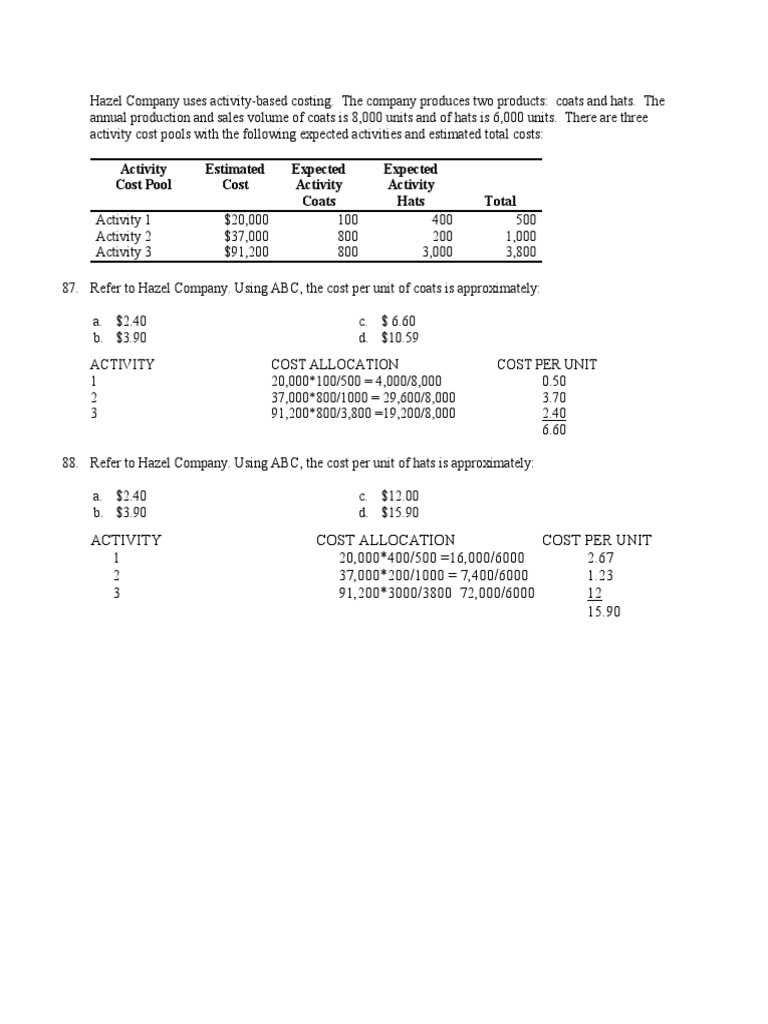 Lesson 3. Abc System Sample Problem | PDF | Business