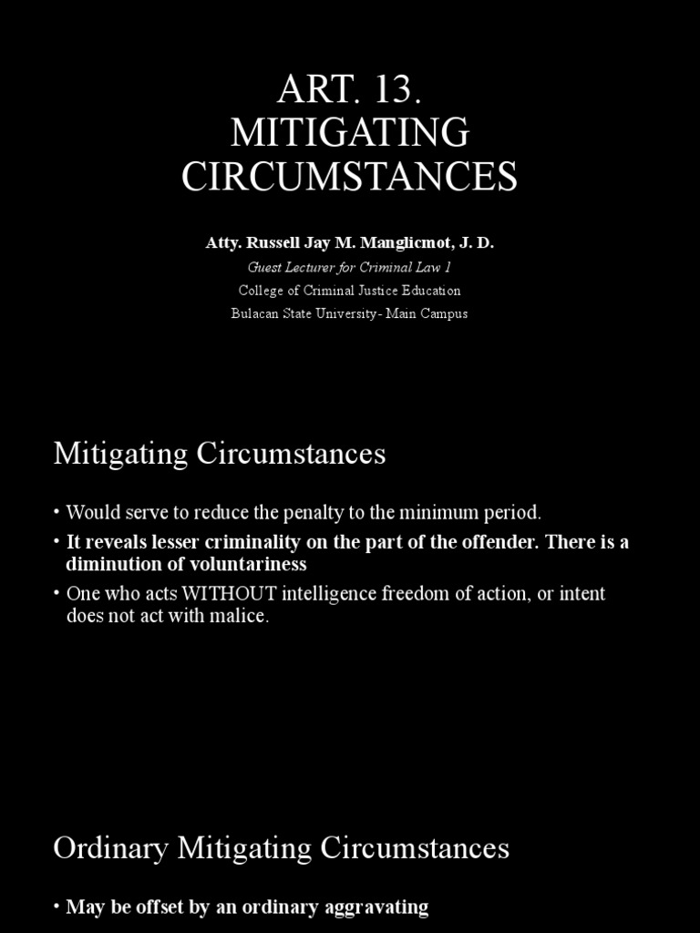 13 Mitigating Circumstances | PDF | Plea | Mitigating Factor