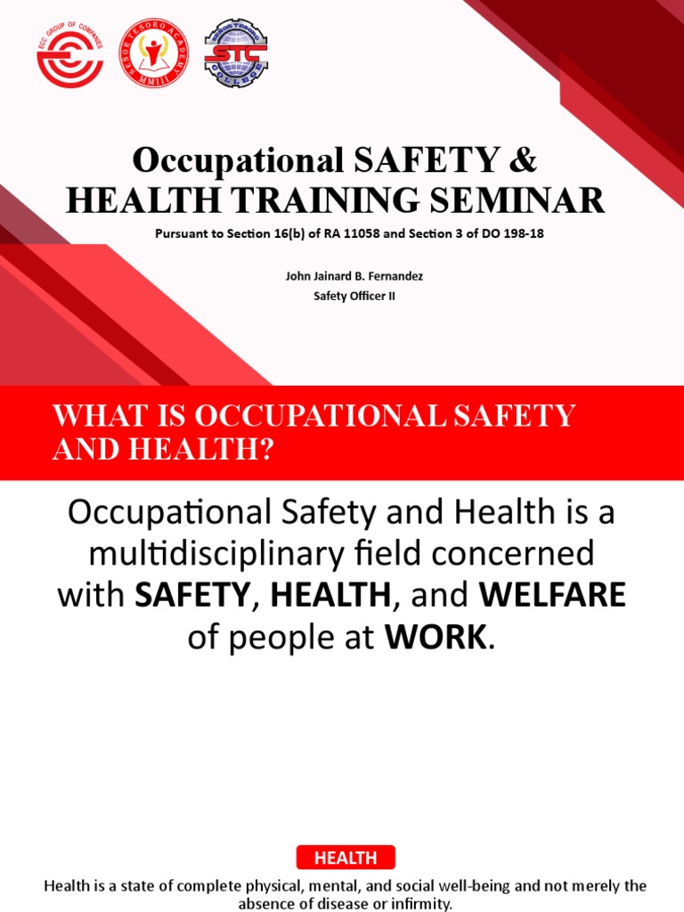 Occupational Safety Health Training | PDF | Occupational Safety And ...