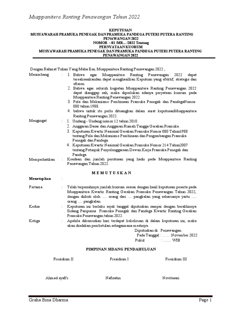 Muspanitera DKR | PDF | Bisnis | Pengelolaan Keuangan & Uang