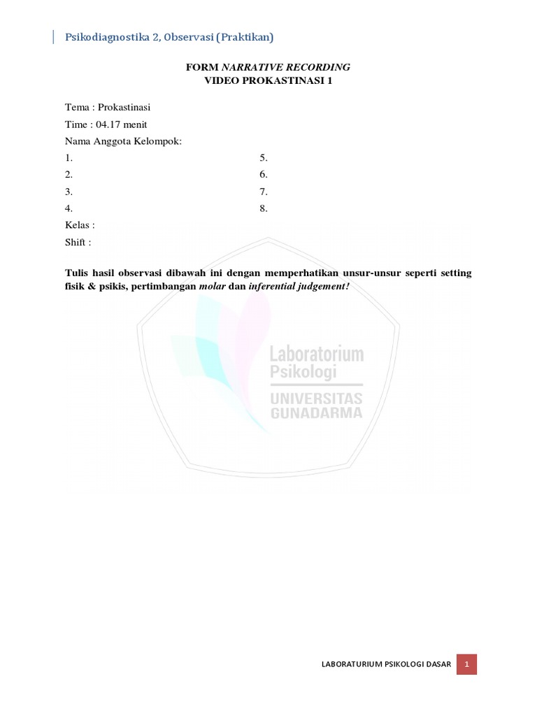 Form Narrative Recording | PDF