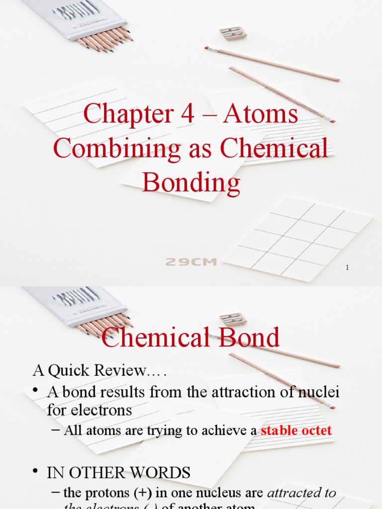 Week 1 - Ch4. Chemical Bonding | PDF | Chemical Bond | Covalent Bond