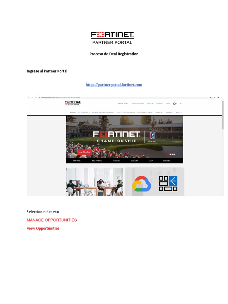 Guía de Registro de Oportunidades Fortinet | PDF