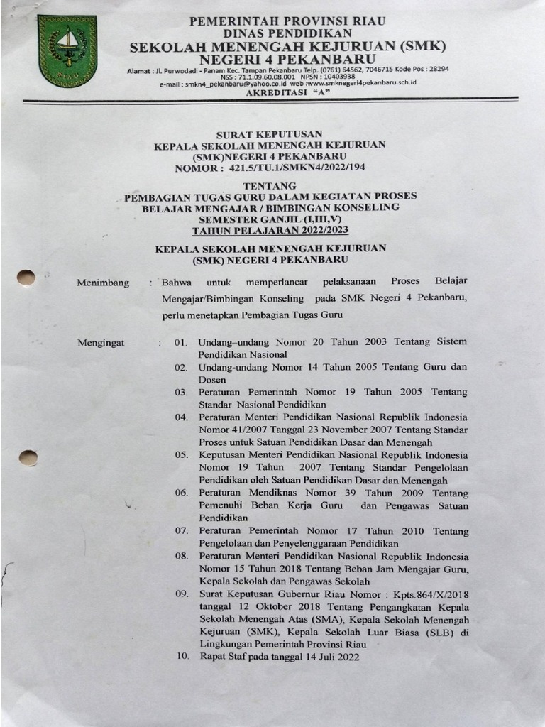 SK Mengajar 2022-2023 FEBRI | PDF