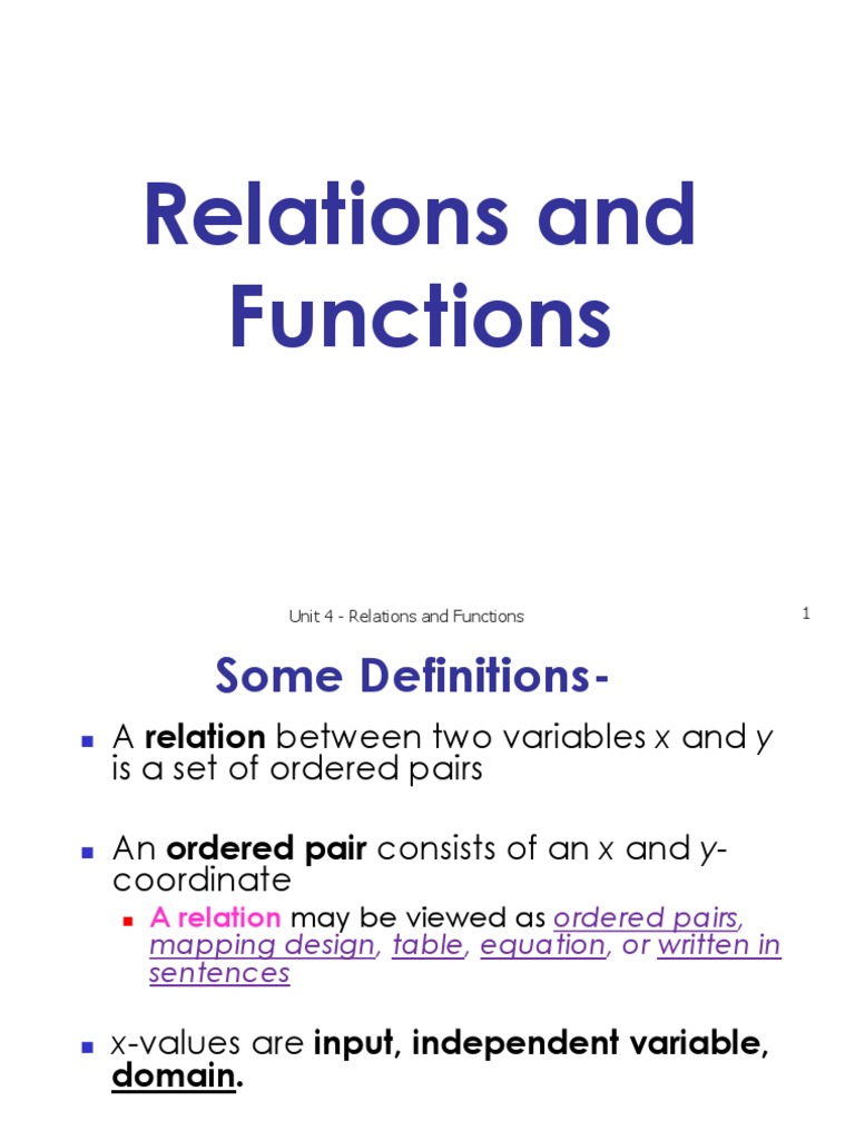 Gen MATH WEEK 1 Relations and Functions Power Point | PDF | Function ...