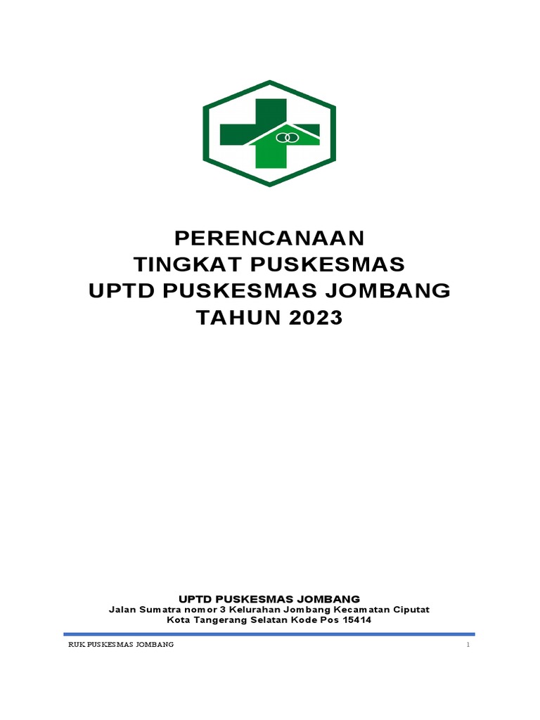 RUK Puskesmas Jombang 2023 | PDF