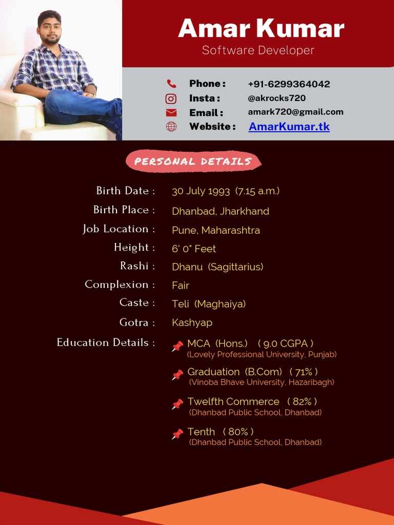 Amar Kumar Biodata | PDF