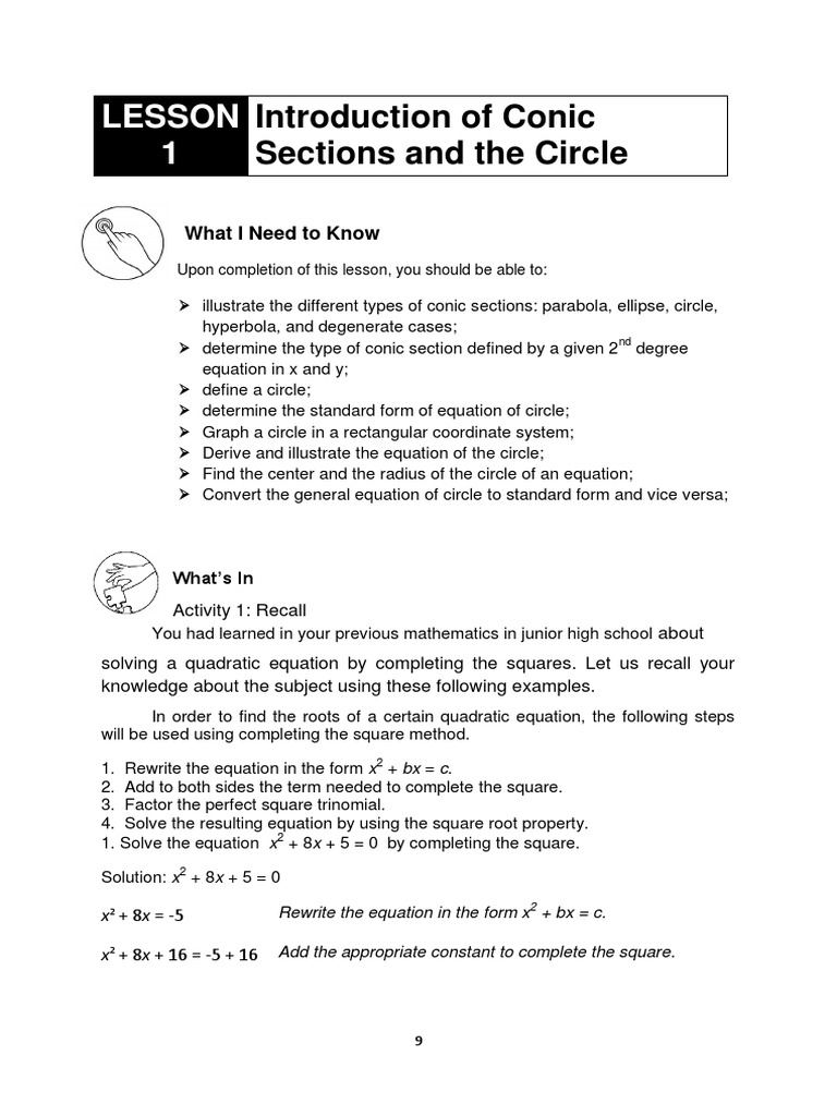 Week 1 1 | PDF | Ellipse | Circle