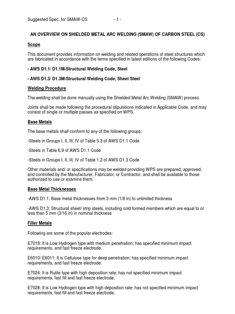 Smaw CS | PDF | Welding | Construction