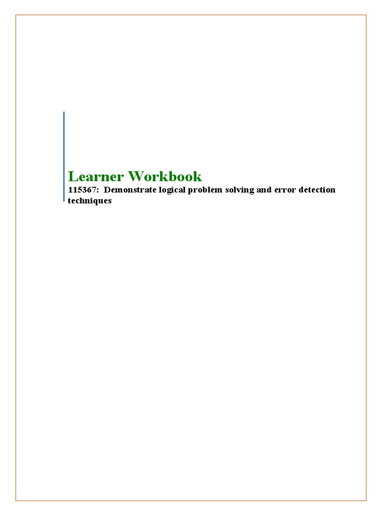 Saqa 115367 Learner Workbook Pdf Cognition Learning