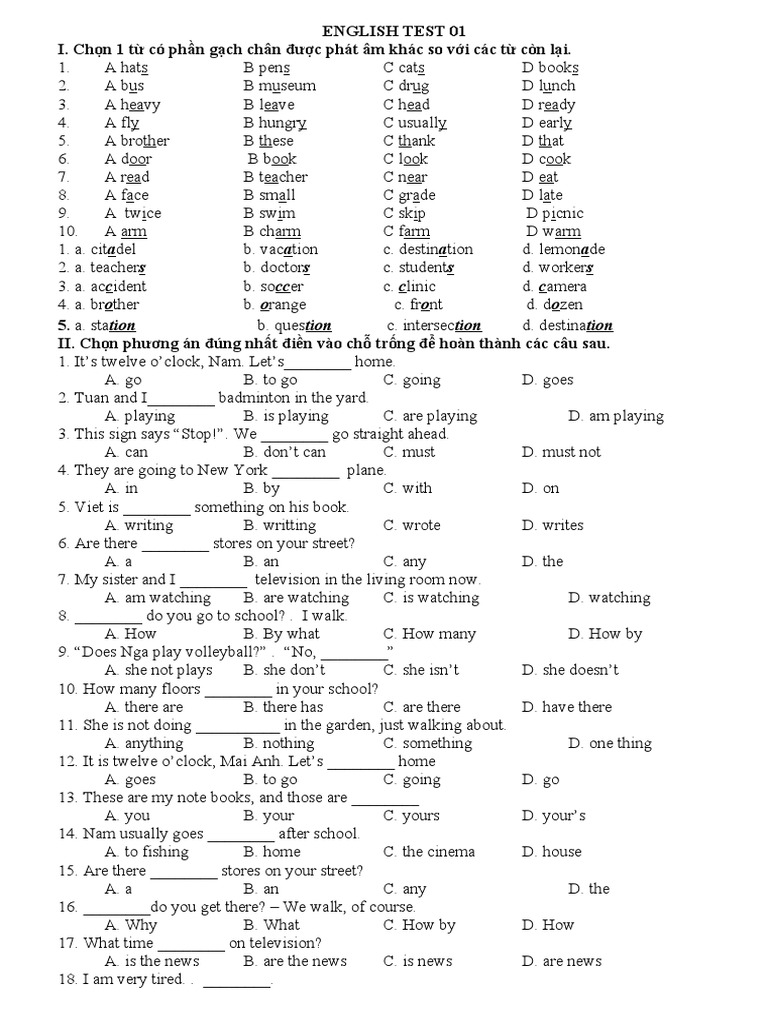 English Test 6 | PDF