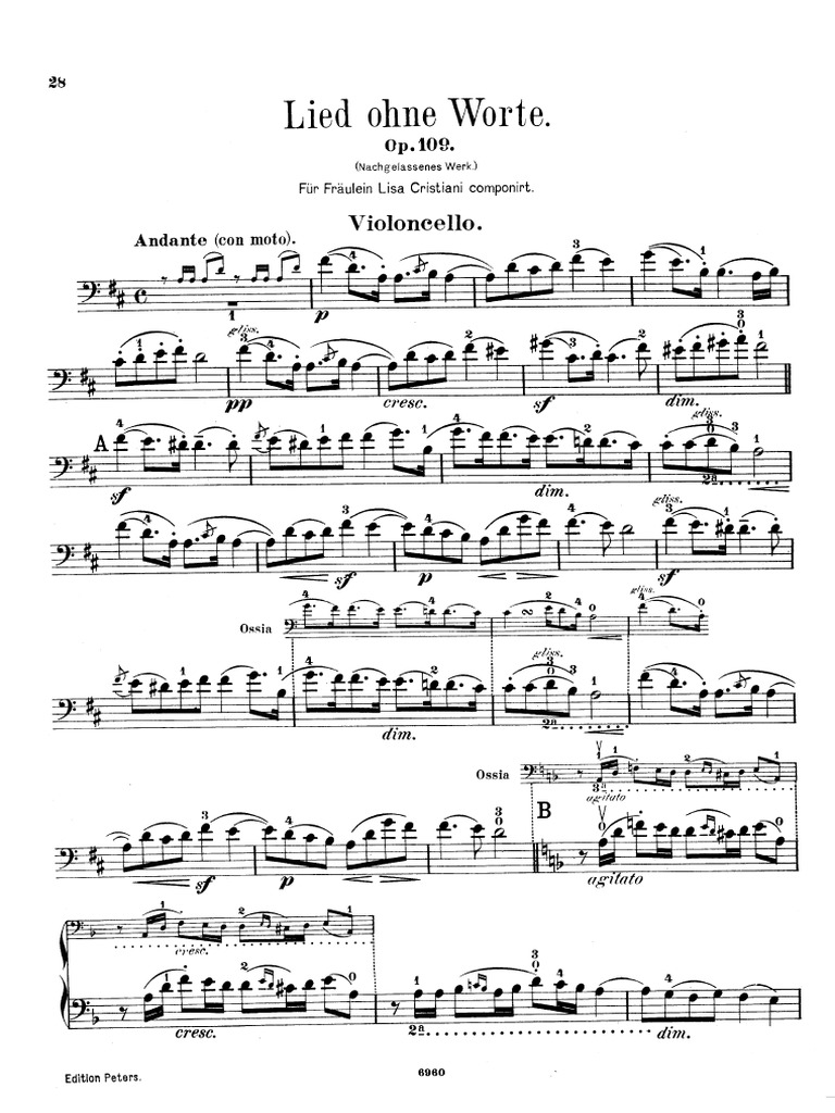 IMSLP31561PMLP71319Mendelssohn Lied Ohne Worte Op109 Cello Piano | PDF