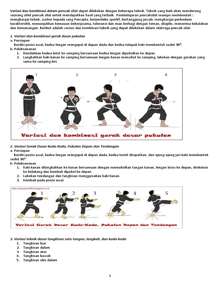 Variasi Dan Kombinasi Dalam Pencak Silat | PDF