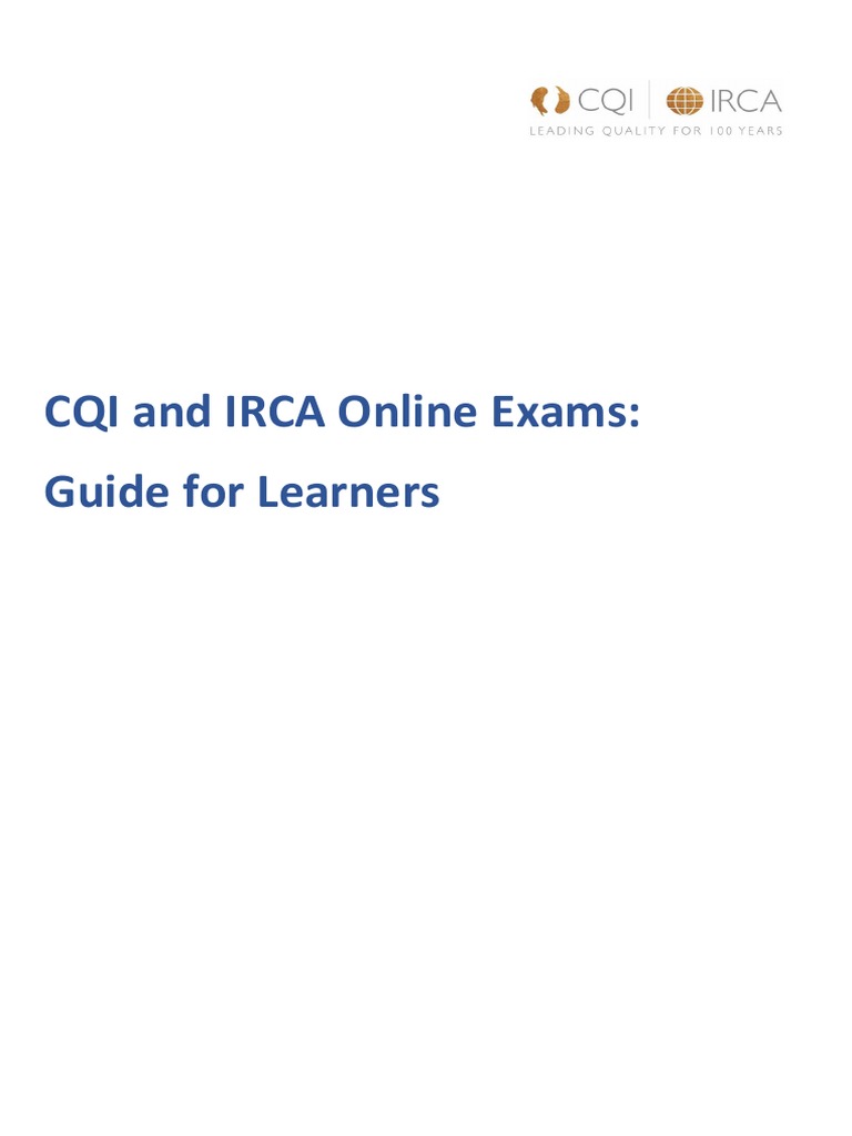CQI and IRCA Online Exams Guide For Learners v1 (Final) | PDF | Test ...