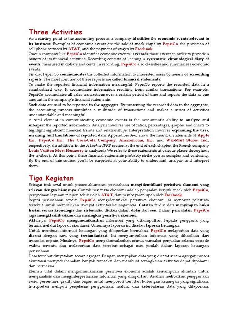 Three Activities | PDF | Accounting | Information