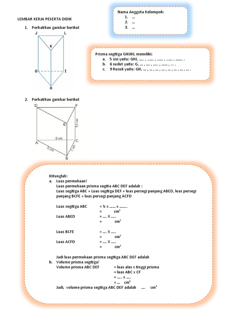 LEMBAR KERJA PESERTA DIDIK Prisma | PDF | Metode & Bahan Ajar