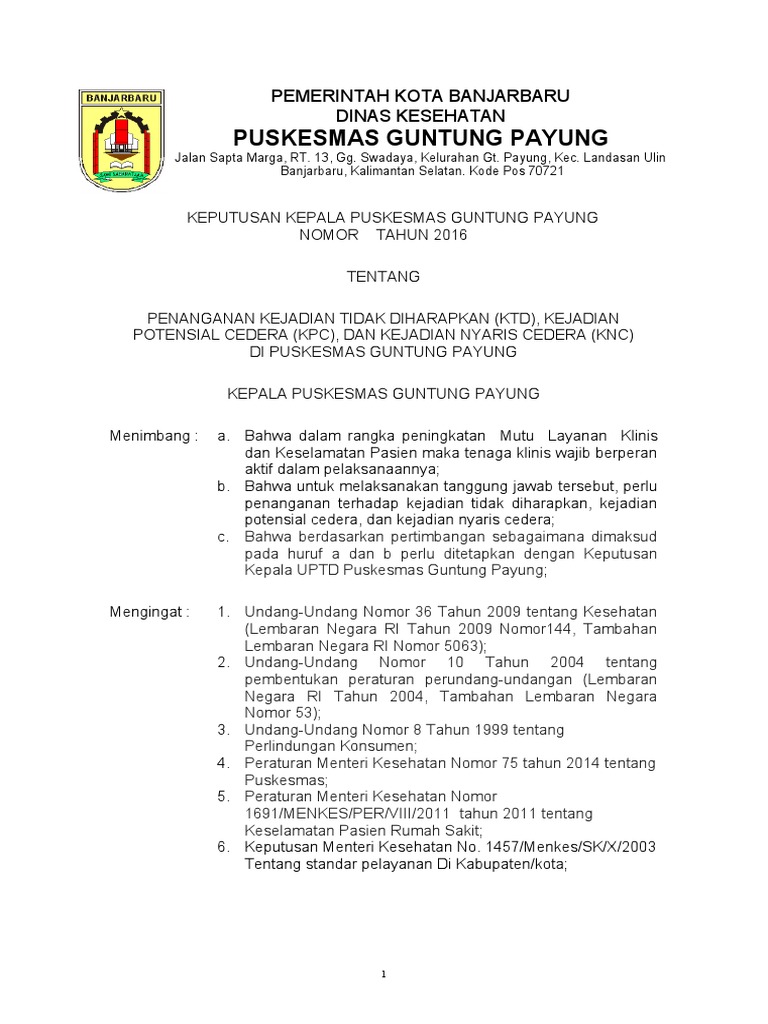 SK Penanganan KTD KPC KNC | PDF