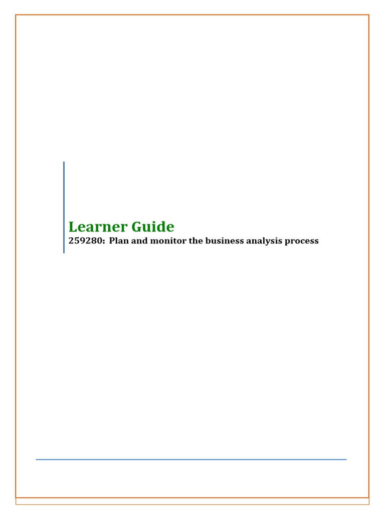 SAQA 259280-Learner - Guide | PDF | Business Analysis | Intelligence Analysis