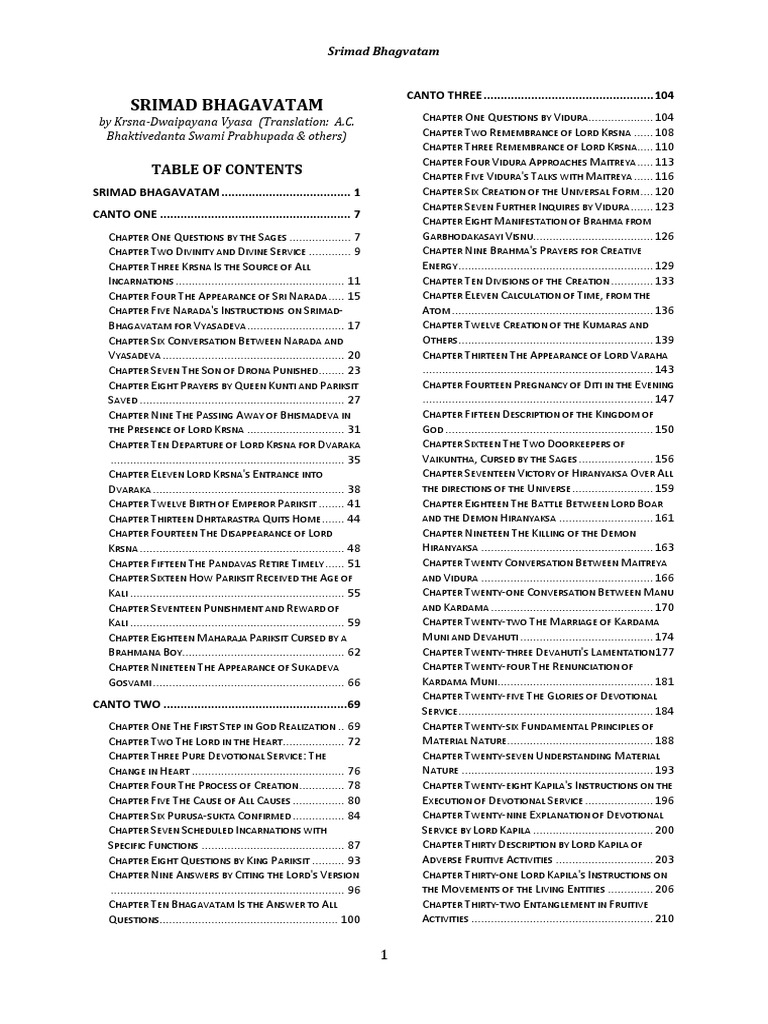 Srimad Bhagavatam | PDF | Bhagavata Purana | Hindu Mythology